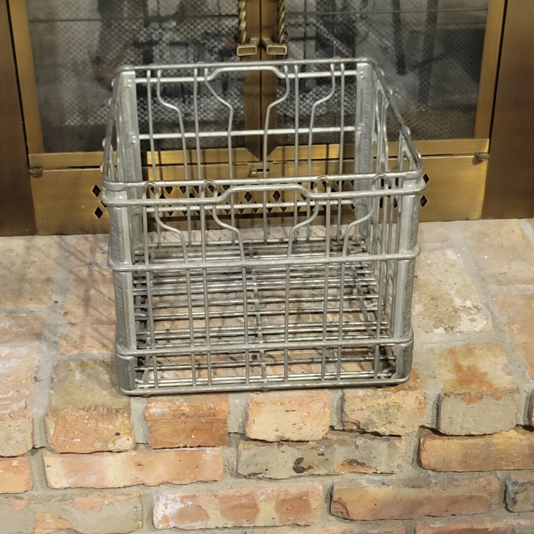 Vintage Wire Milk Crate Franklin Creamery, Farmhouse Kitchen Industrial ...