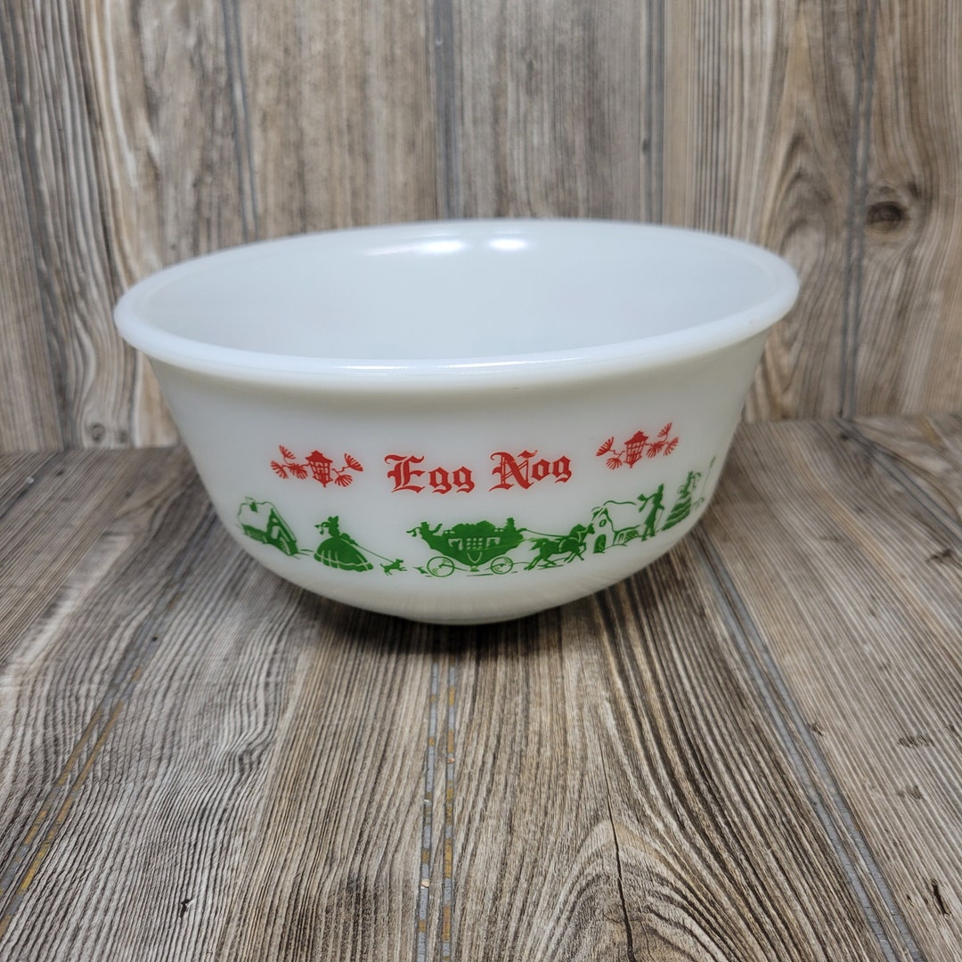 Vintage Hazel Atlas Egg Nog Bowl Milk Glass Holiday Decor - Etsy