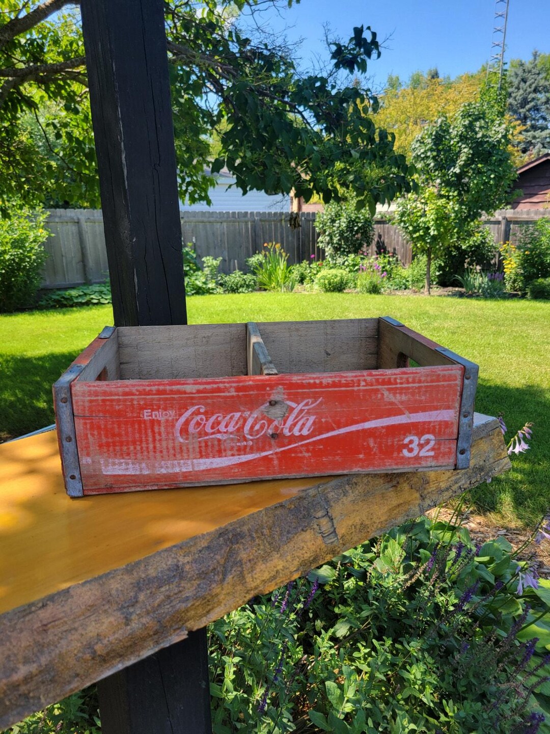 Vintage Coca Cola Crate Wood, Red Coke Wooden Box With Shelf - Etsy