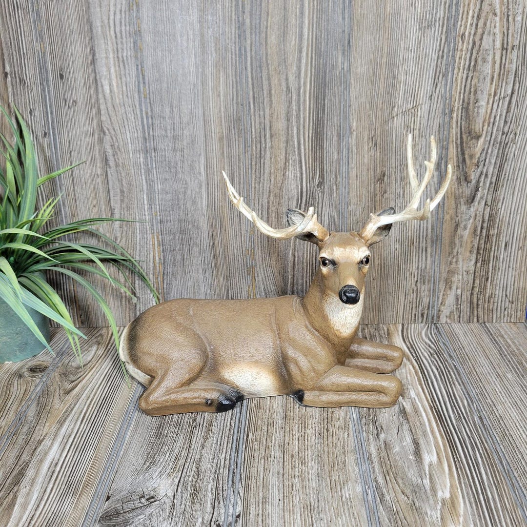Vintage Buck Figurine Stag Deer Antler Resin 12 Point, USA 1998 - Etsy