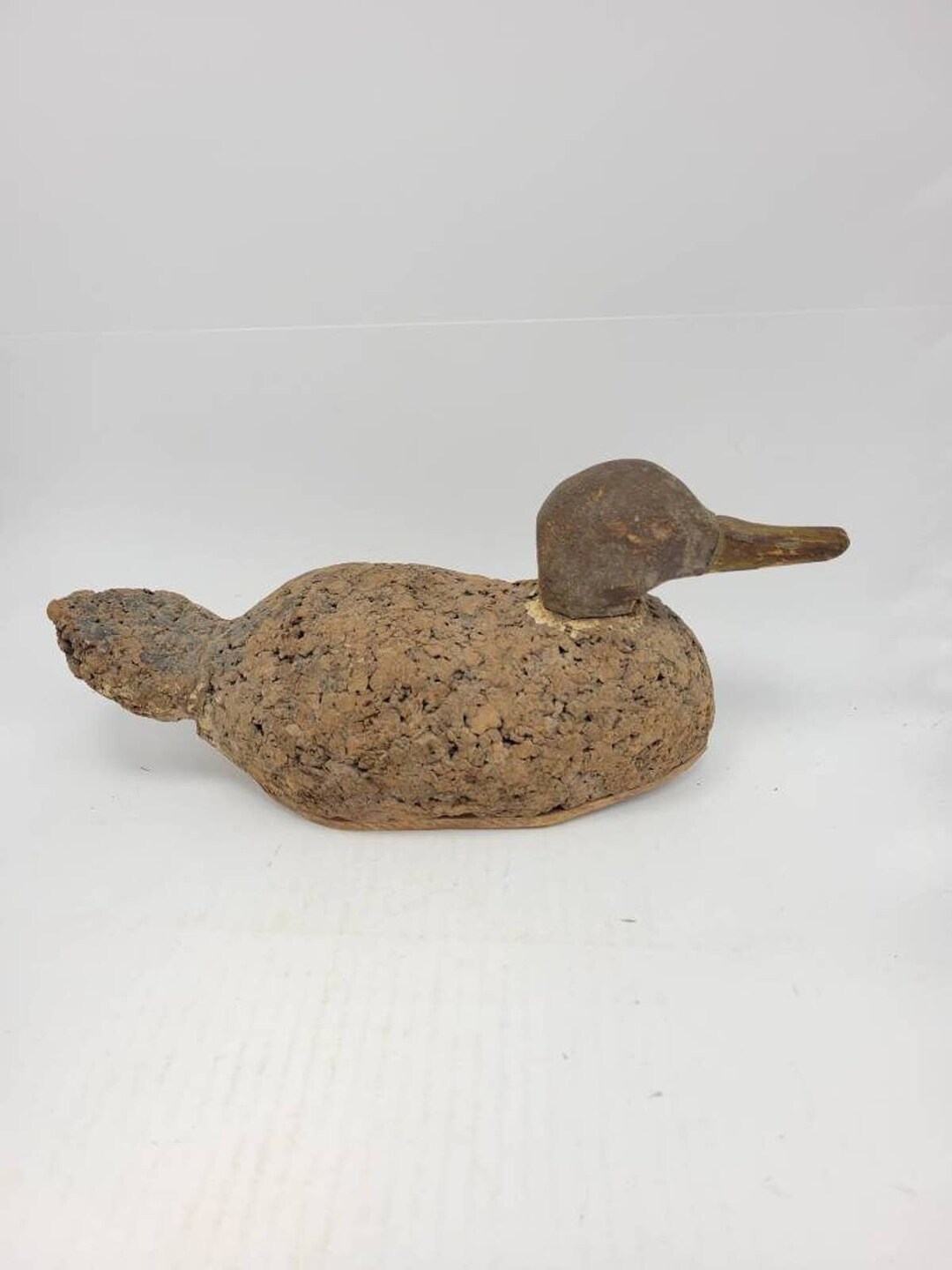 Vintage Duck Decoy, Cork Body, Wood Head, Autumn Decor - Etsy