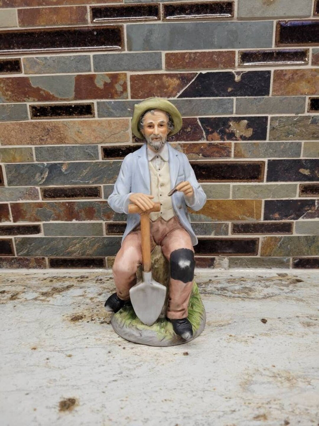 Vintage Farm Man Homco 1433 Figurine, Home Interiors, Old Country Man ...