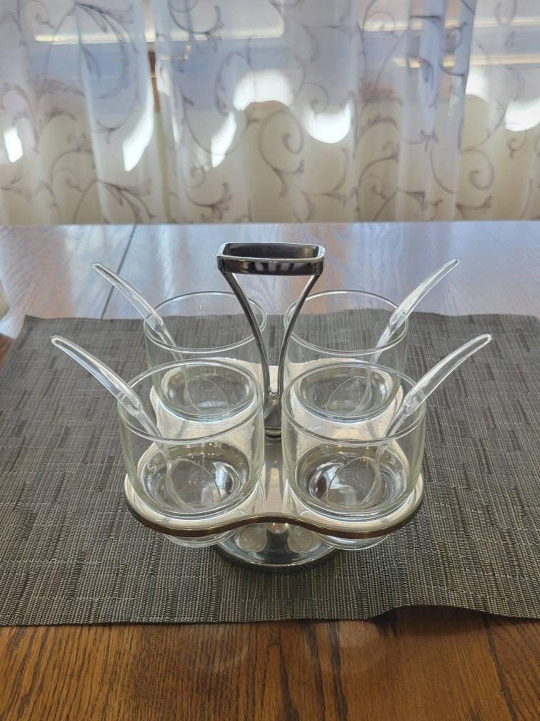 Vintage Condiment Set Swivel Caddy, Lazy Susan, Mid Century Modern ...