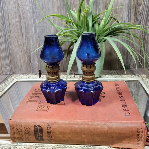 Cobalt Blue Oil Lamp - Etsy