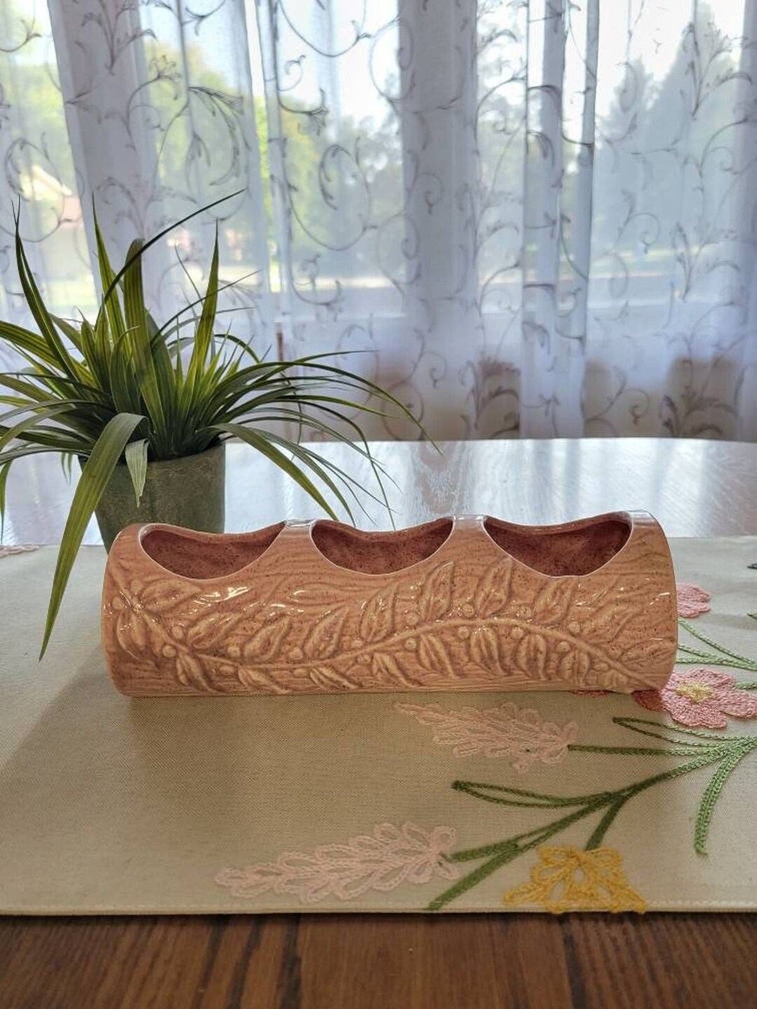 Vintage Red Wing Pottery Log Planter, Vine Pink Speckled 10 USA 440 - Etsy