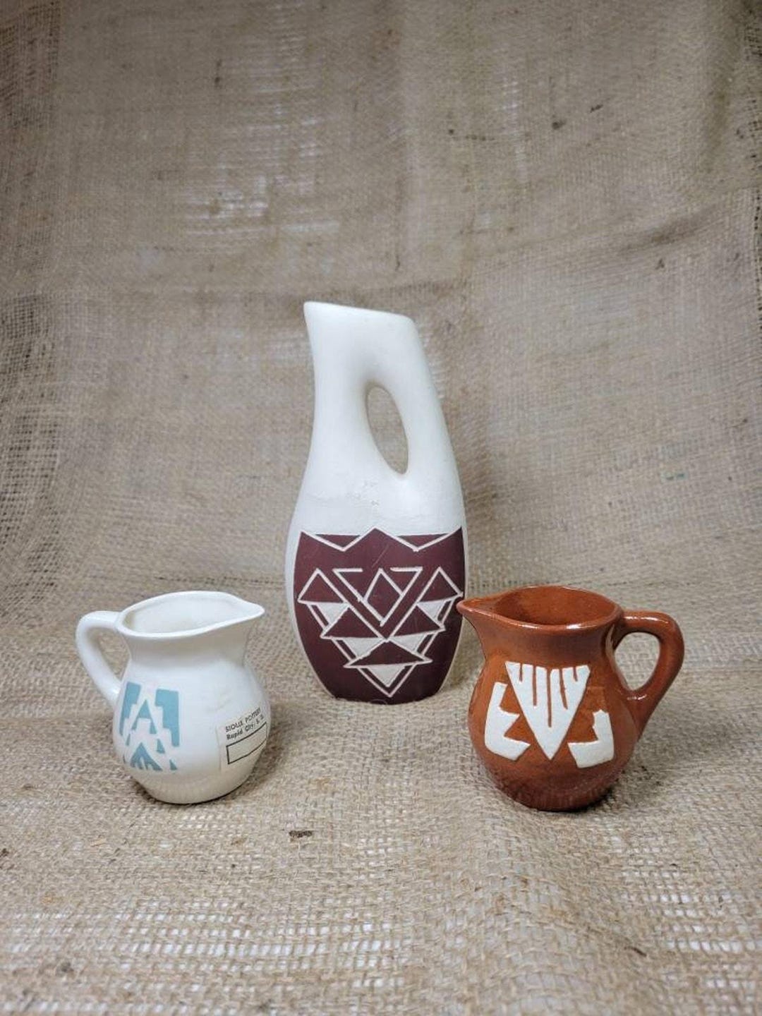 3 Vintage Sioux Pottery Pitchers, Pottery Vases - Etsy