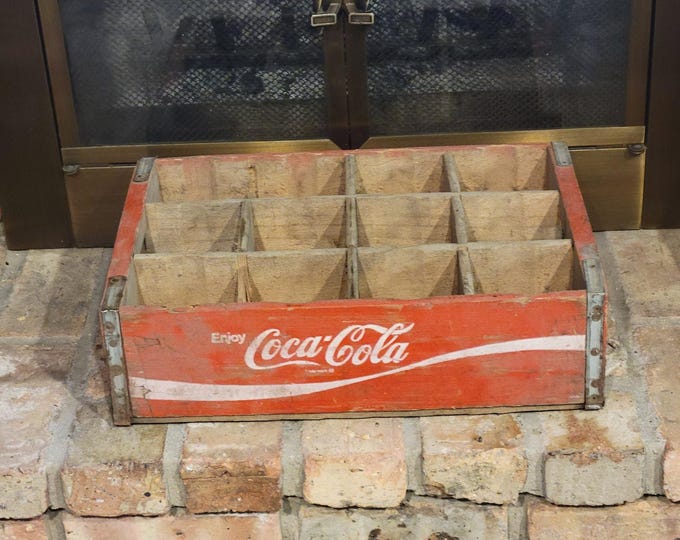 Vintage Coca Cola Crate Wood, Red Coke Wooden Box With Partitions - Etsy