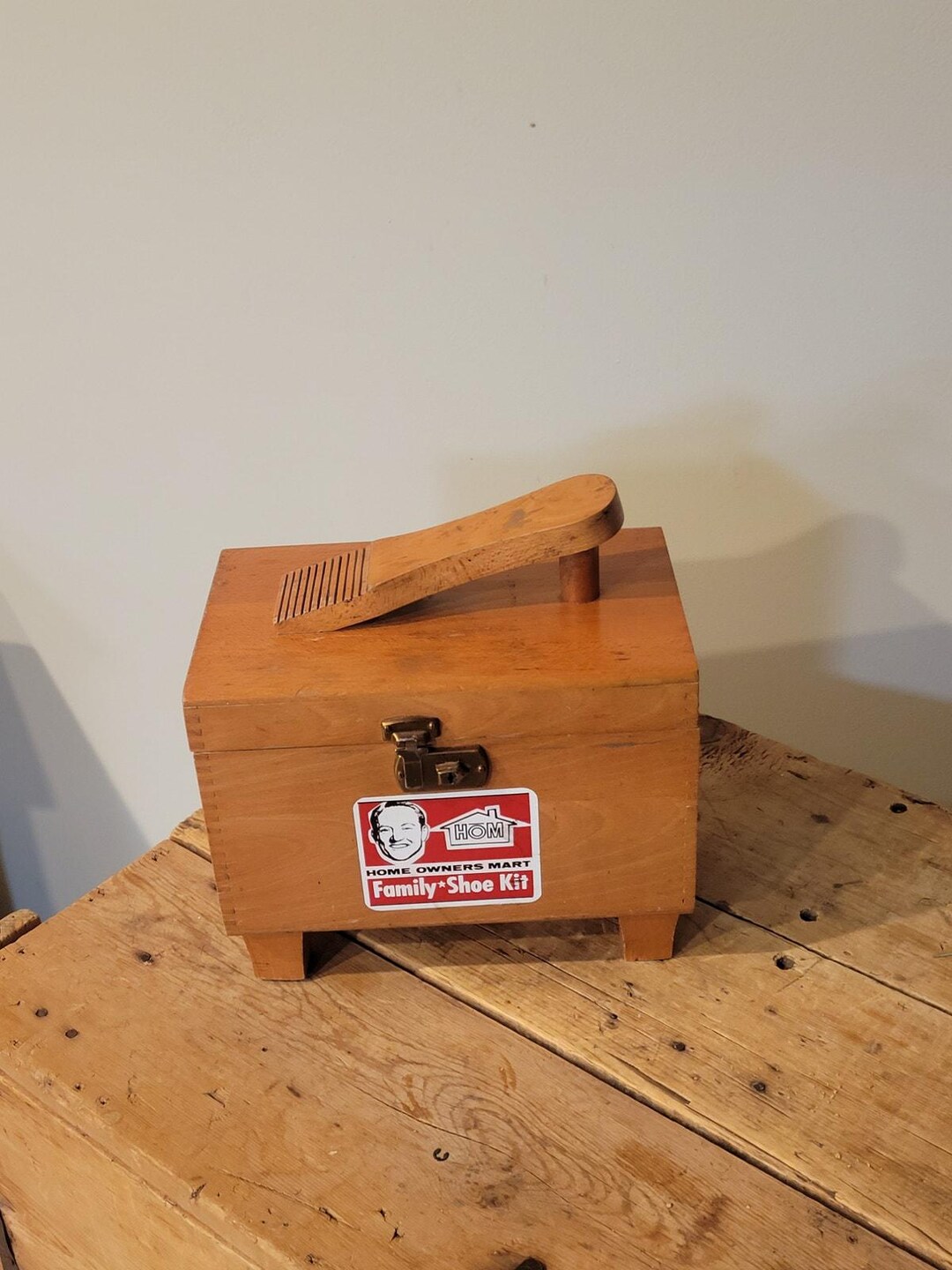 Vintage Home Owners Mart Family Shoe Kit Shoeshine Hom Wooden Box - Etsy
