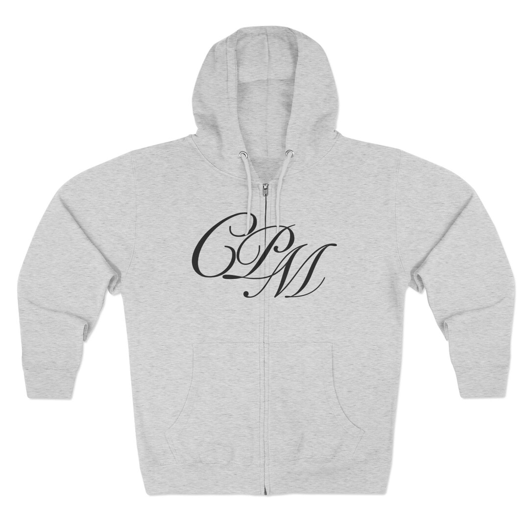 Cursive CPM Monogram Zip Hoodie | Back Graphic Script Logo - Etsy