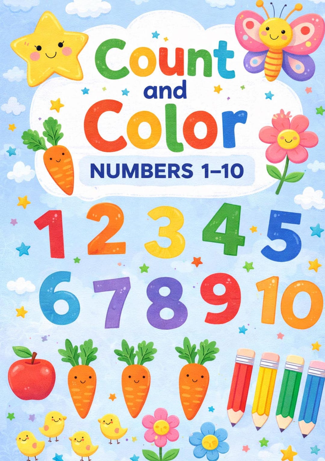 Count and Color Numbers 1–10 | Montessori Counting Book - Etsy