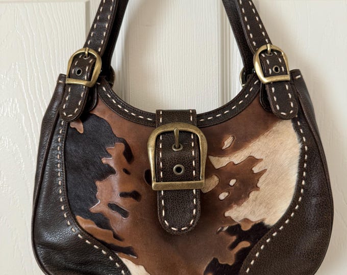 Vintage Isabella Fiore Pocketbook Brown and White Leather 1990'a Never ...