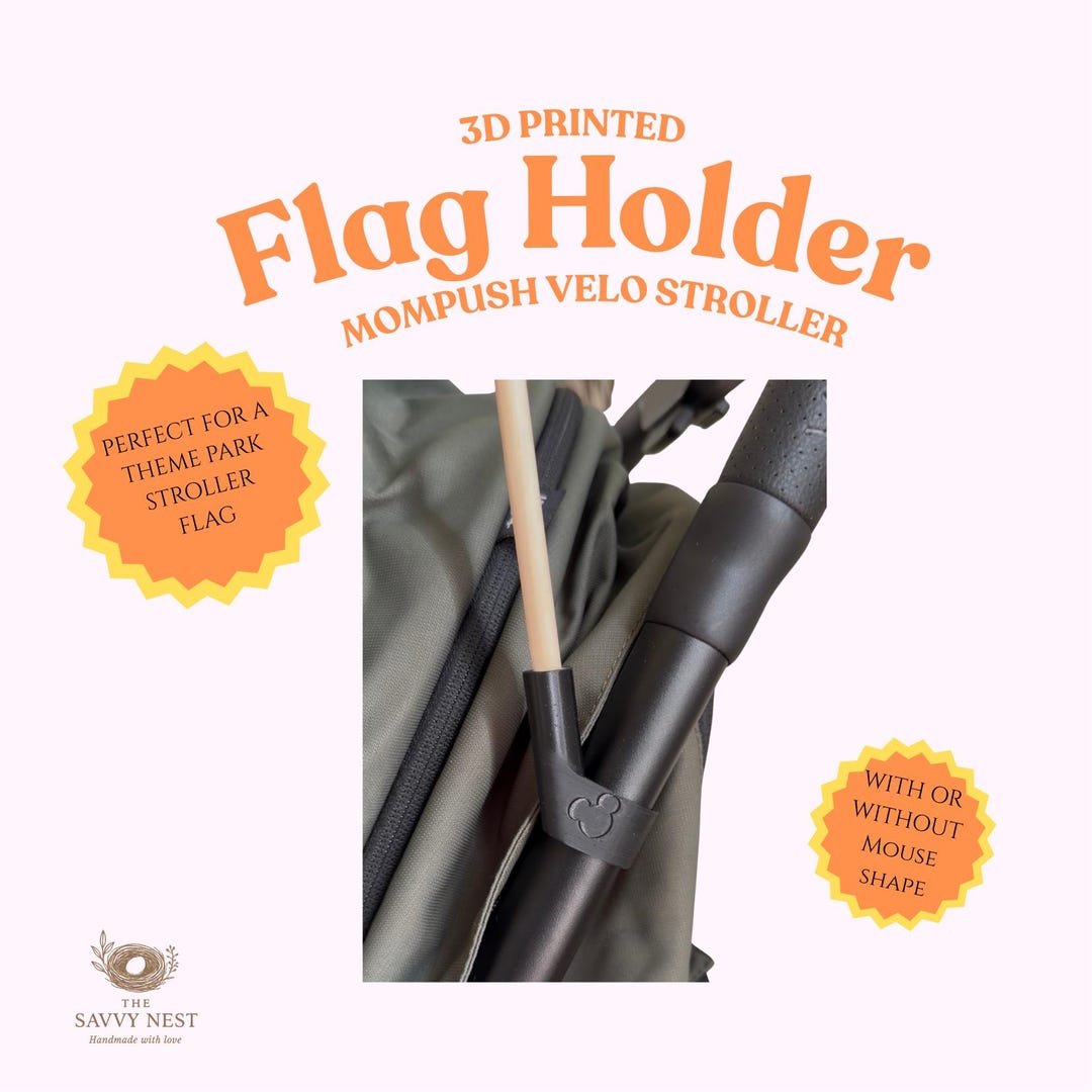 3D Printed Mompush Velo Stroller Flag Holder | Theme Park Accessory - Etsy