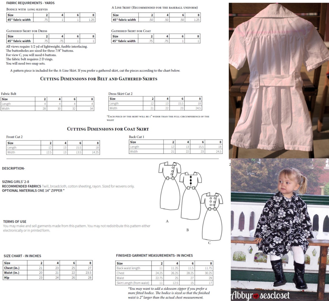 Vintage Baseball Uniform, Vintage Style Dress Pattern and Coat Option ...