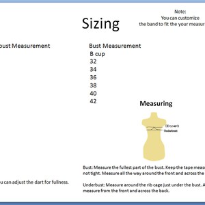 Bra Pattern 30-40 B - Etsy