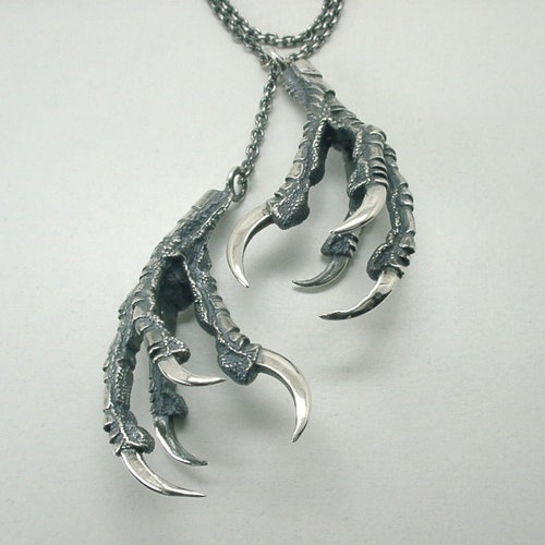 Raven Claw Necklace Solid Sterling Silver Raven Claw Pendant - Etsy