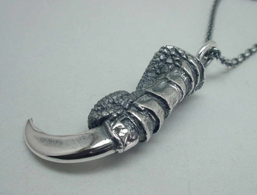 Single Raven Back Claw Pendant - Solid Sterling Silver - Etsy