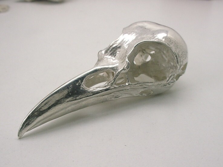 3" Raven Skull Pendant, Sterling Silver *without Chain* - Etsy