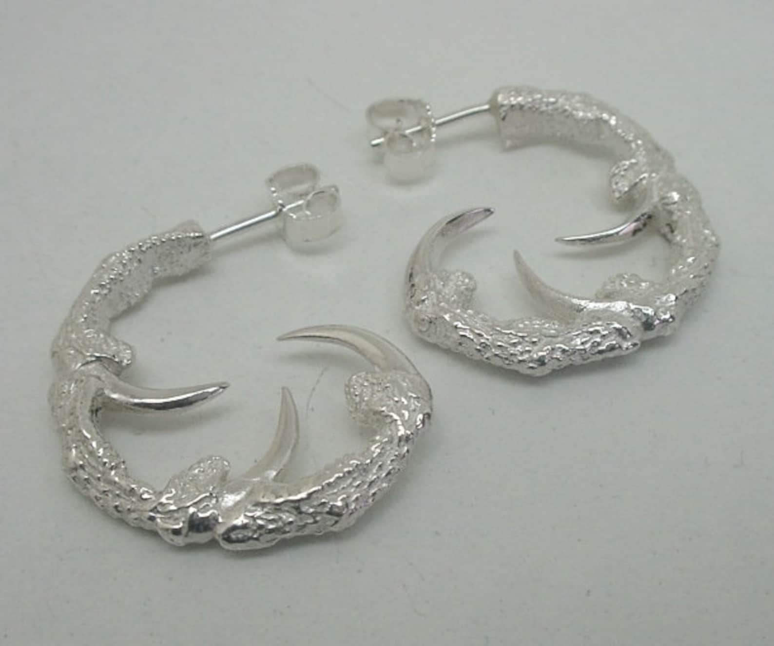 Triple Owl Talon Hoops Sterling Silver - Etsy