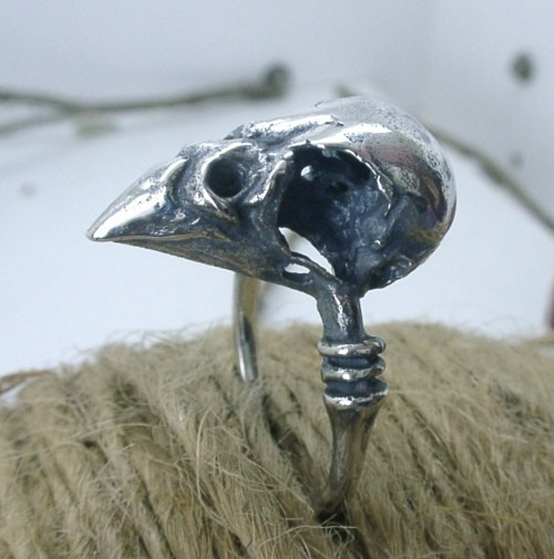 Sparrow Skull Ring Sterling Silver the Admiral - Etsy