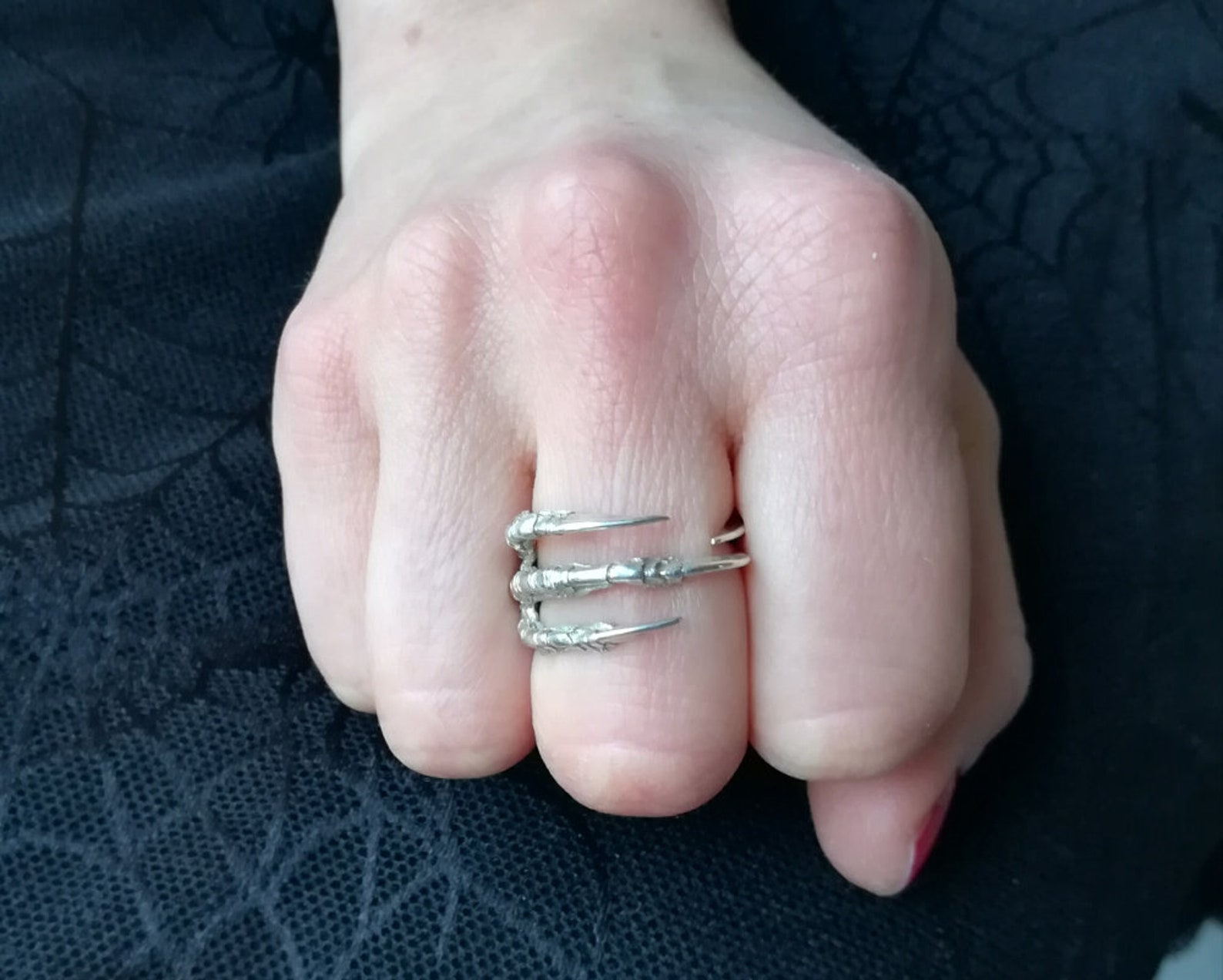 Raven Claw Ring in Sterling Silver, Magpie - Etsy UK