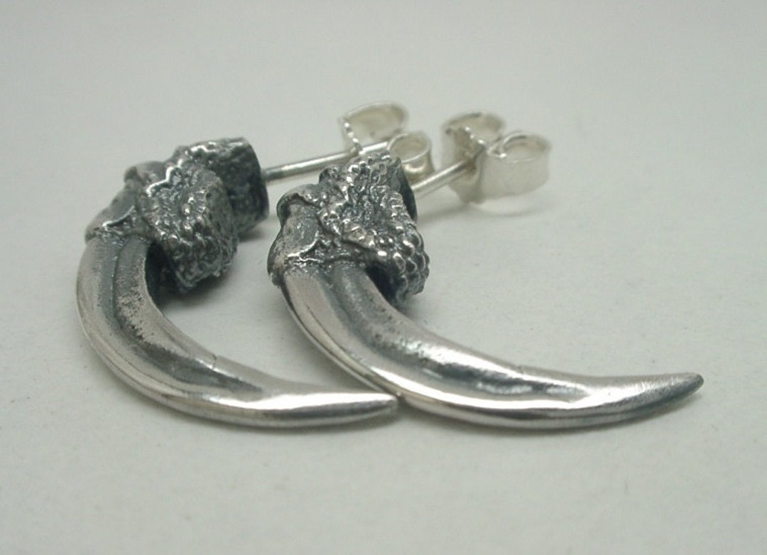 Raven Talon Ear Studs, Silver - Etsy