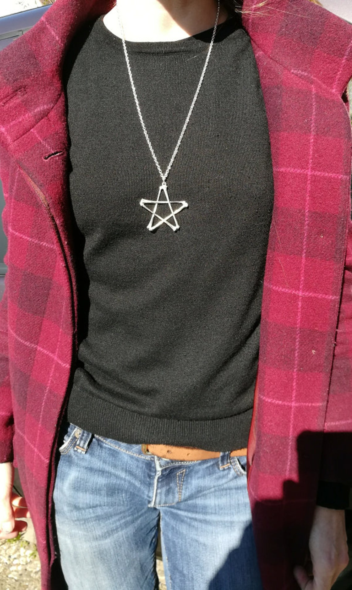 Bird Bone Pentagram Pendant Sterling Silver - Etsy