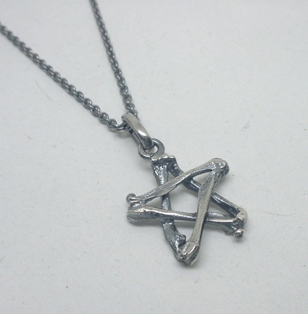 Mouse Bone Pentagram Pendant Silver - Etsy