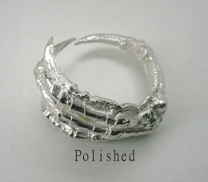 Raven Claw Ring in Solid Sterling Silver Carrion Crow - Etsy