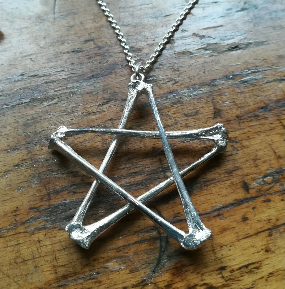 Bird Bone Pentagram Pendant Sterling Silver - Etsy
