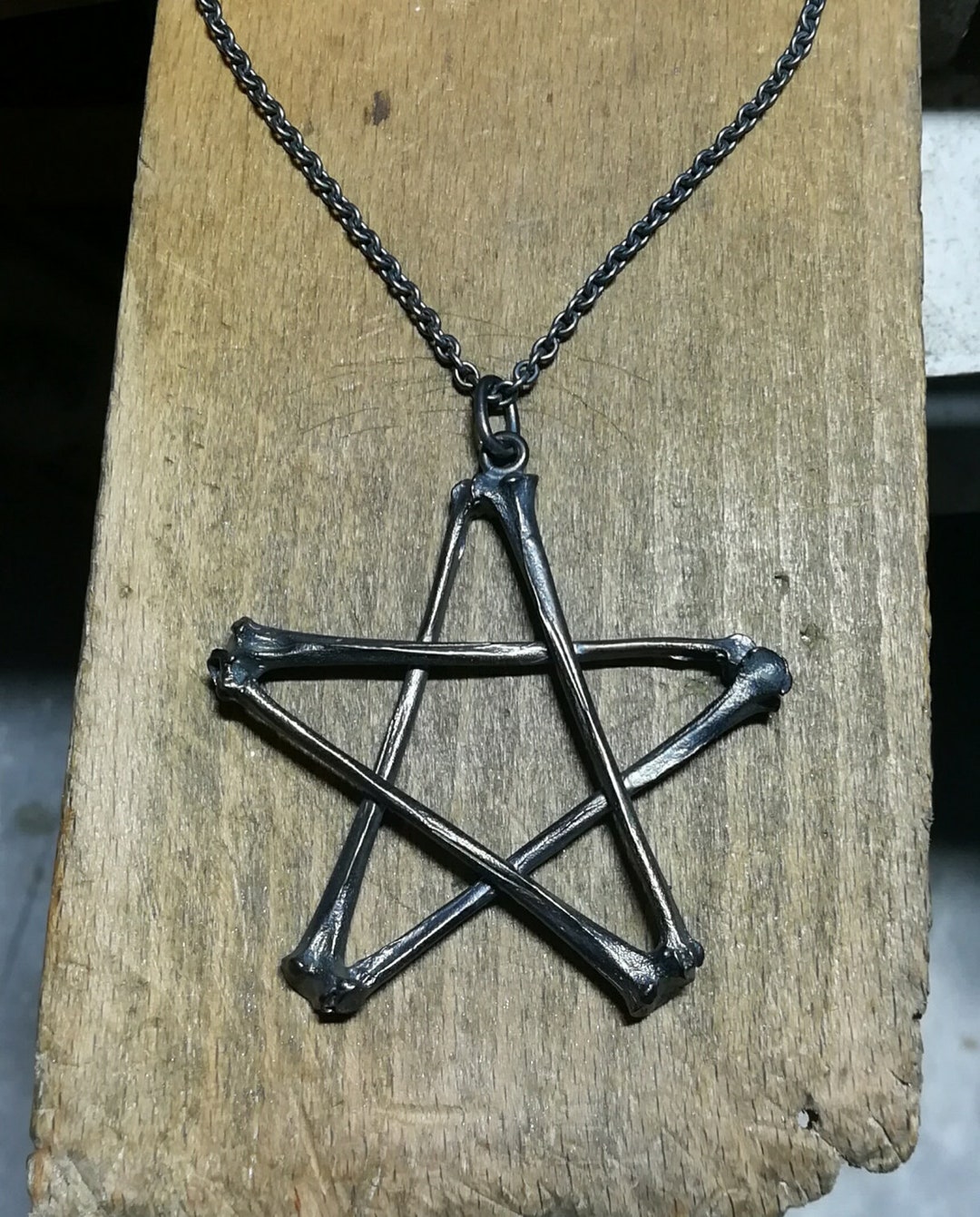 Bird Bone Pentagram Pendant Sterling Silver - Etsy