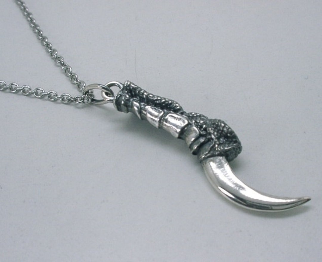 Raven Claw Point Pendant Sterling Silver Carrion Crow - Etsy