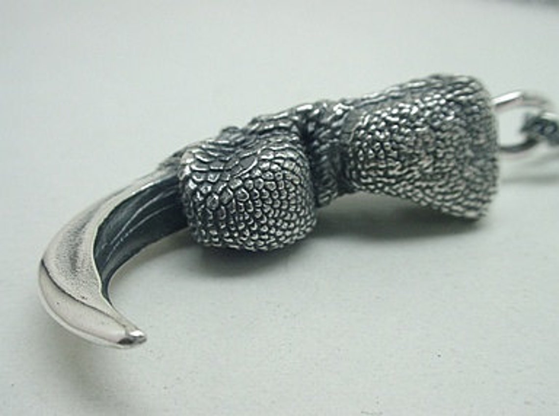 Single Raven Back Claw Pendant Solid Sterling Silver - Etsy