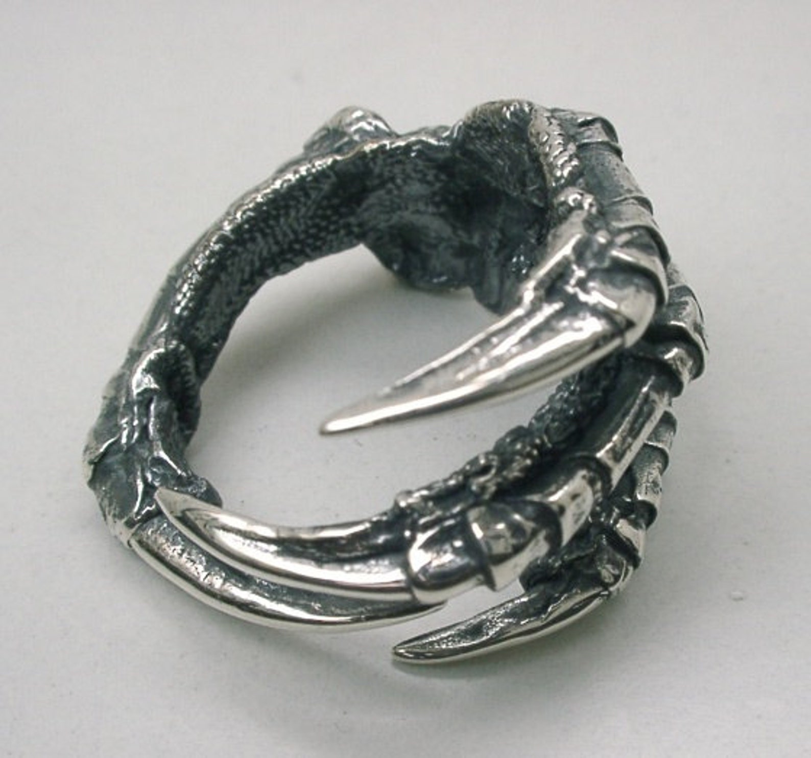 Raven Claw Ring in solid Sterling Silver Carrion Crow | Etsy