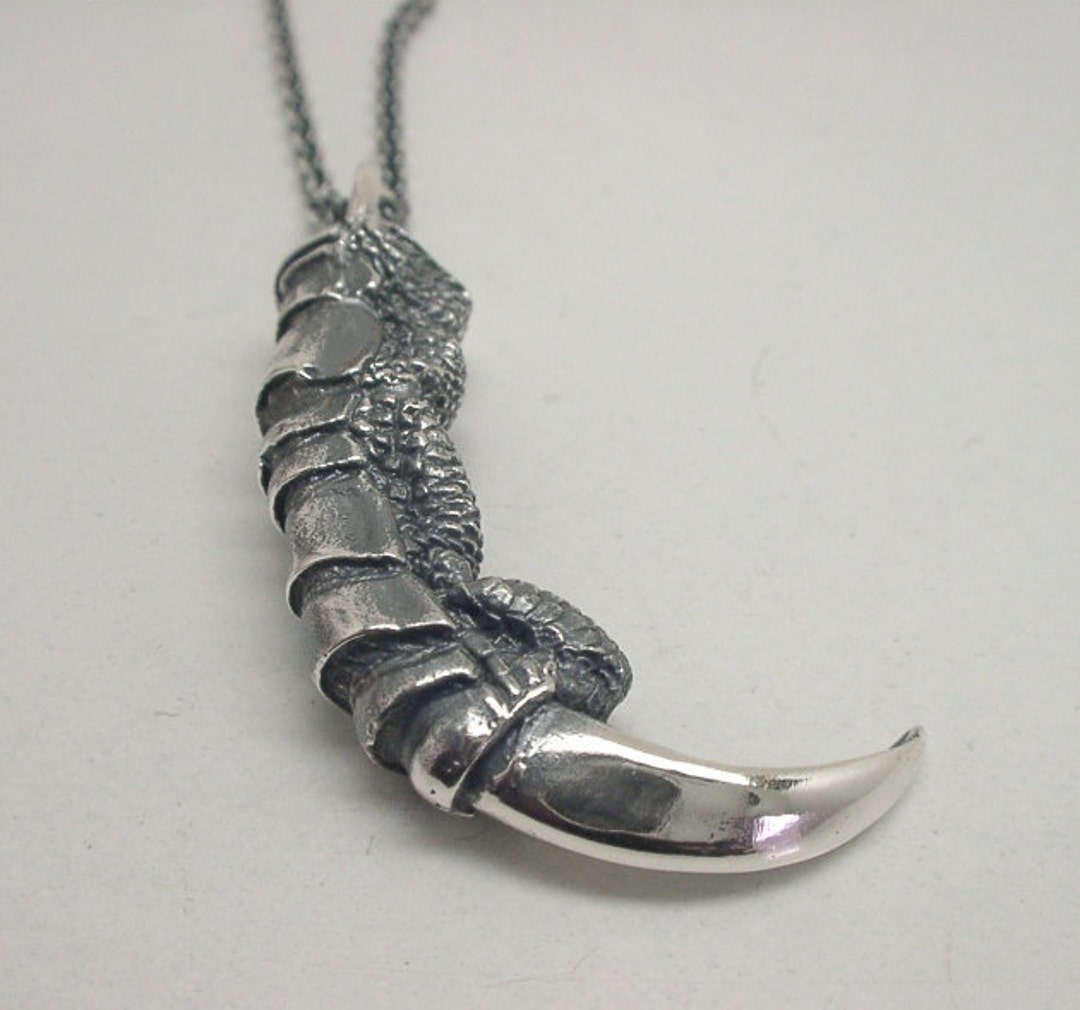 Single Raven Claw Pendant - Solid Sterling Silver - Etsy