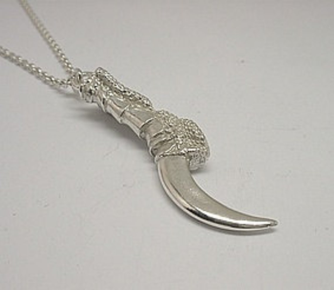 Raven Claw Point Pendant Sterling Silver Carrion Crow - Etsy