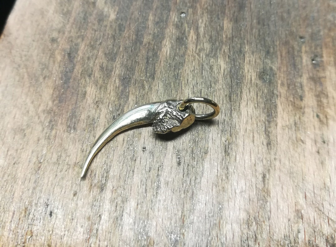 Single Barn Owl Talon Pendant - 14K Solid Yellow Gold - Etsy