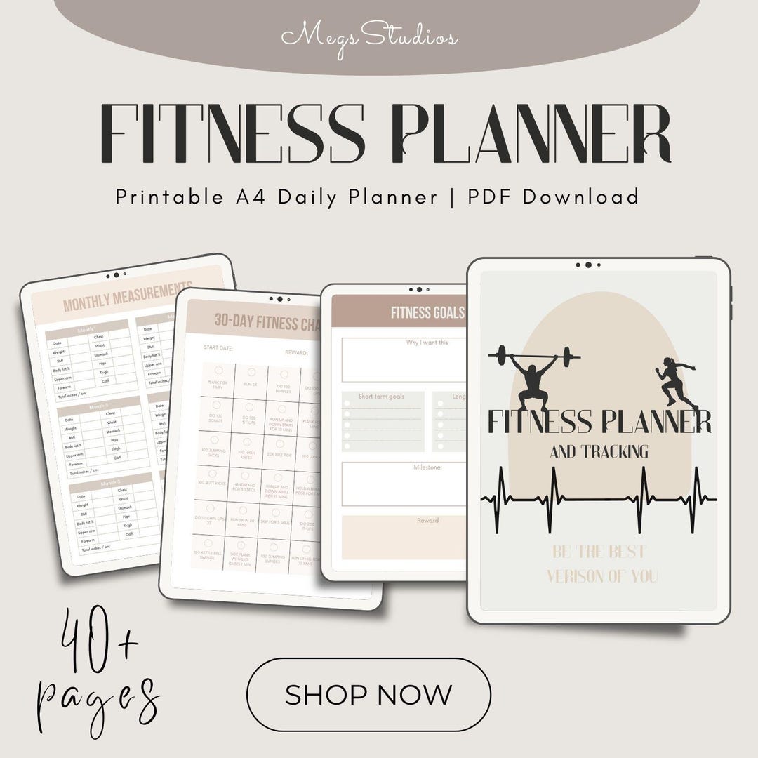 Health and Fitness Tracker, Goal Setting, Mood and Habit Planner. - Etsy