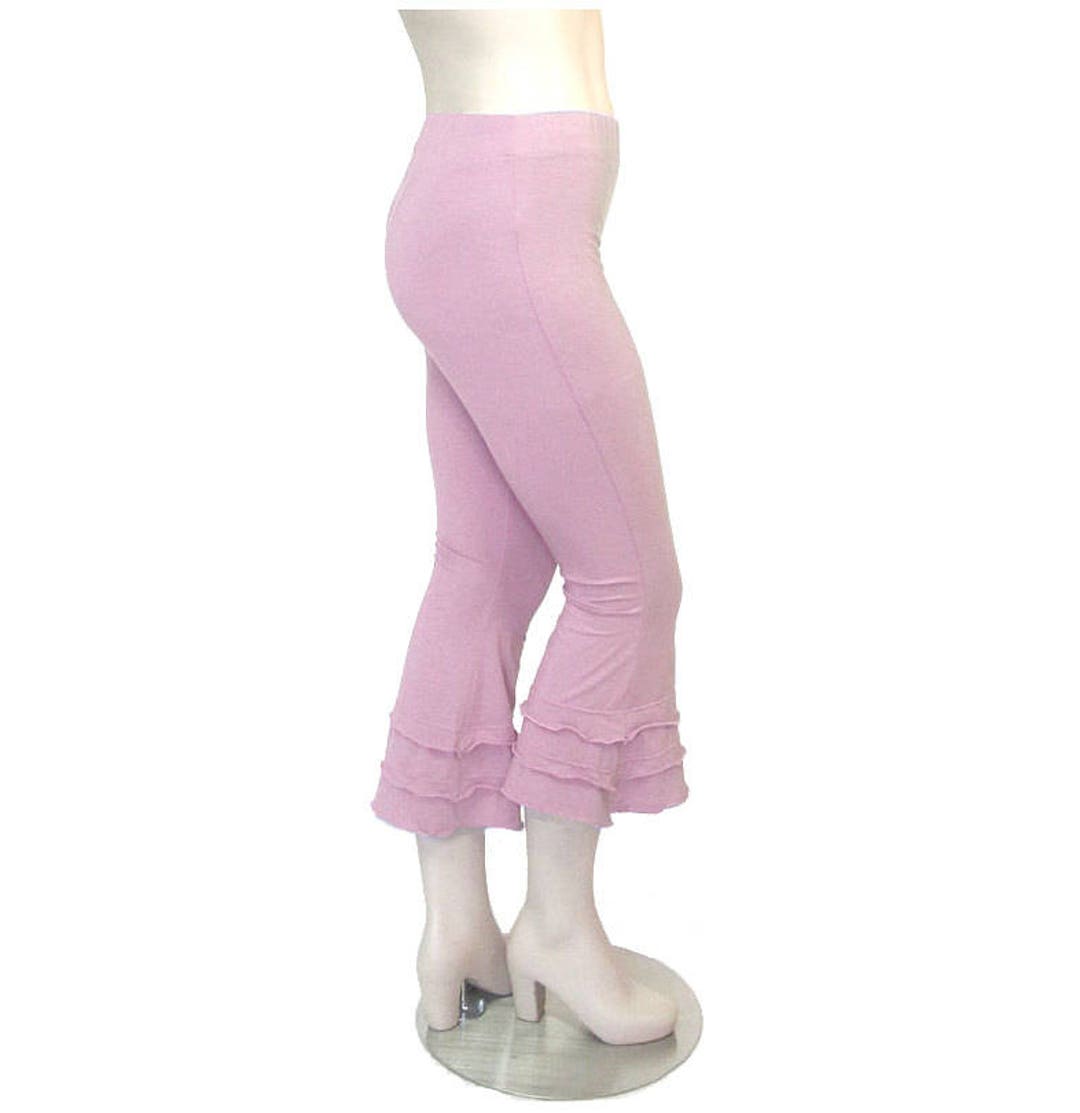 Plus Size Ruffled Cuffed Capris-yoga Pants-hand Dyed Organic - Etsy