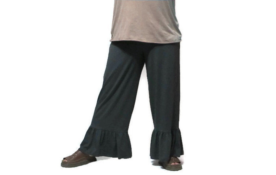 Plus Size Ruffle Pants in Lush Eco Friendly,hand Dyed Organic Cotton ...