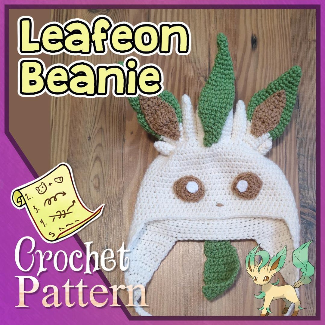 PATTERN - Leafeon Crochet Beanie - Etsy