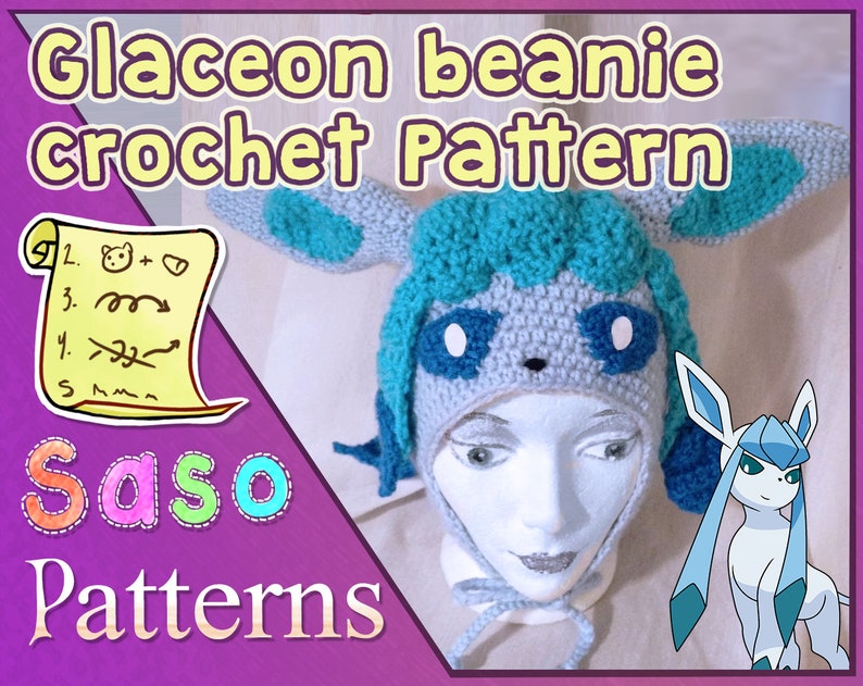 PATTERN Glaceon Beanie Crochet Pattern - Etsy