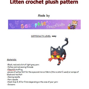 PATTERN Litten Crochet Pattern - Etsy
