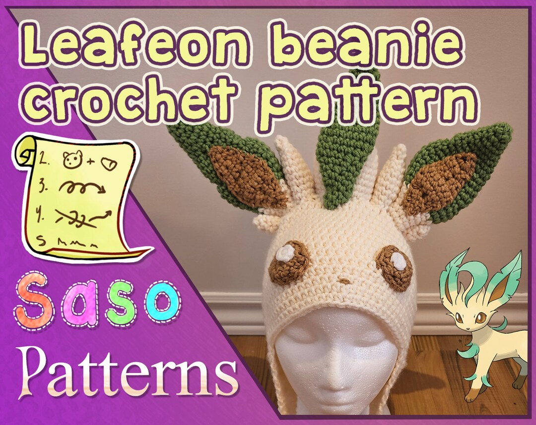 PATTERN Leafeon Crochet Beanie - Etsy