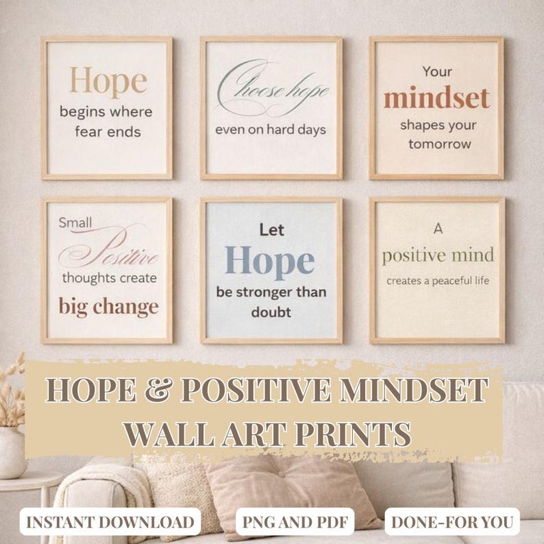 Hope & Positive Mindset Journal PDF PNG | Optimism Workbook | Growth ...