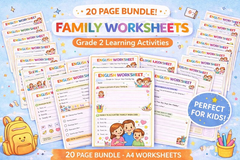 Grade 2 English Family Worksheets | ESL Learning Activities (PDF ...