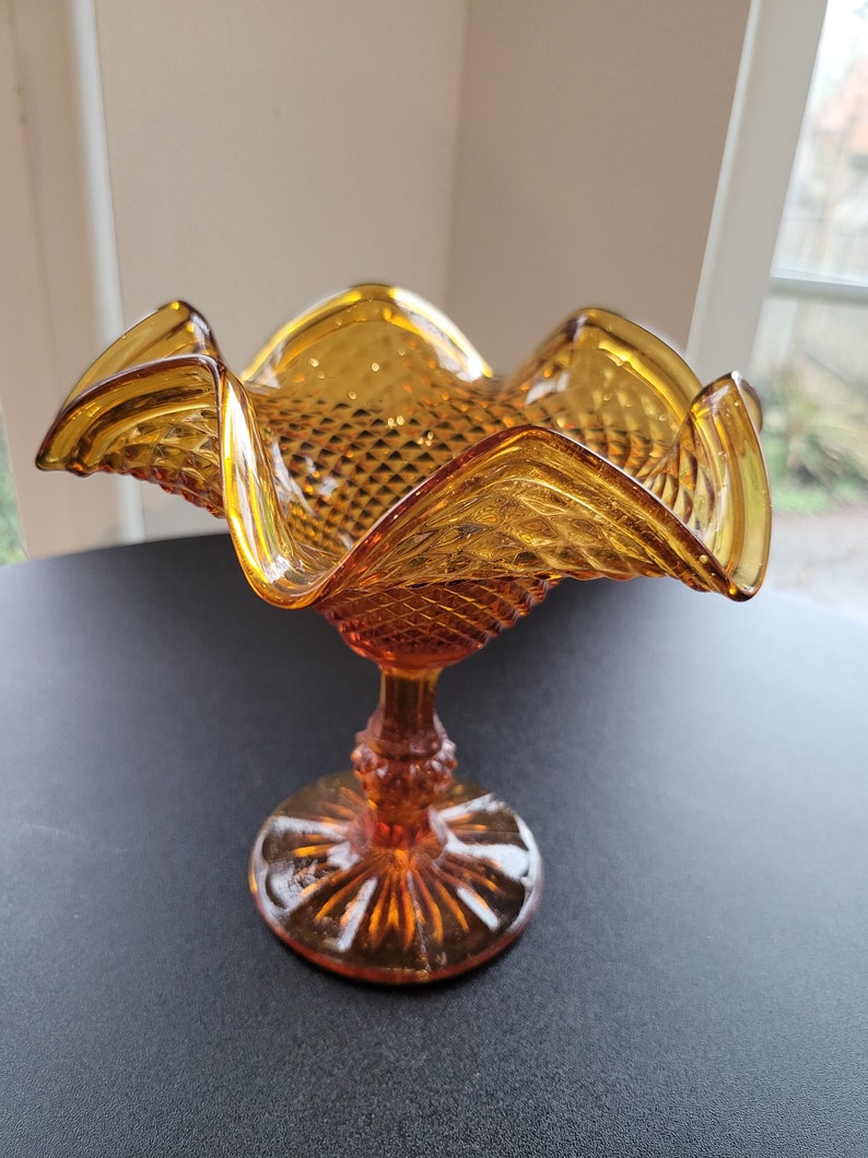 Vintage Indiana Glass Fluted Compote - Etsy