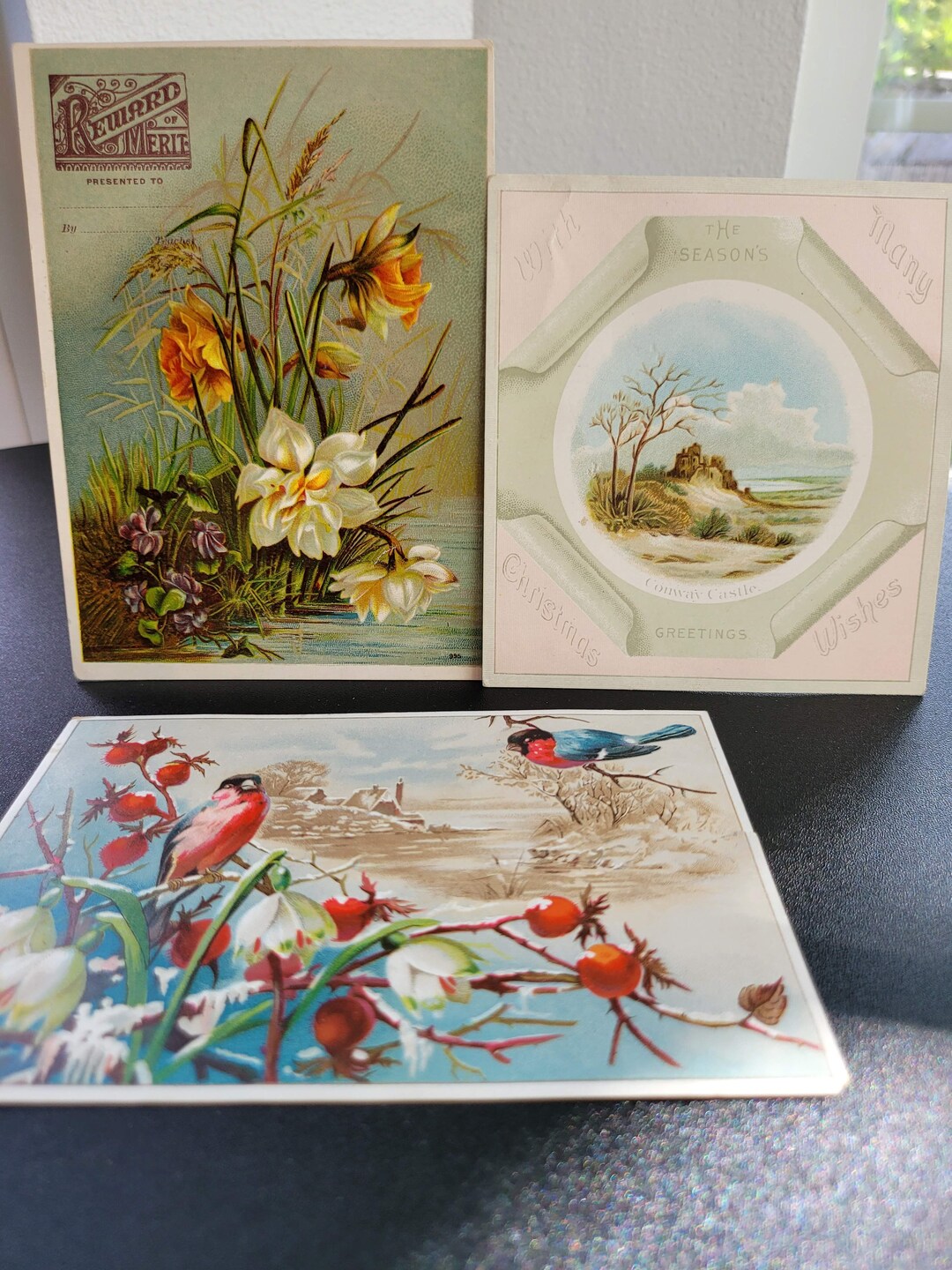 Victorian Reward of Merit Card, Post Card & Christmas Card - Etsy