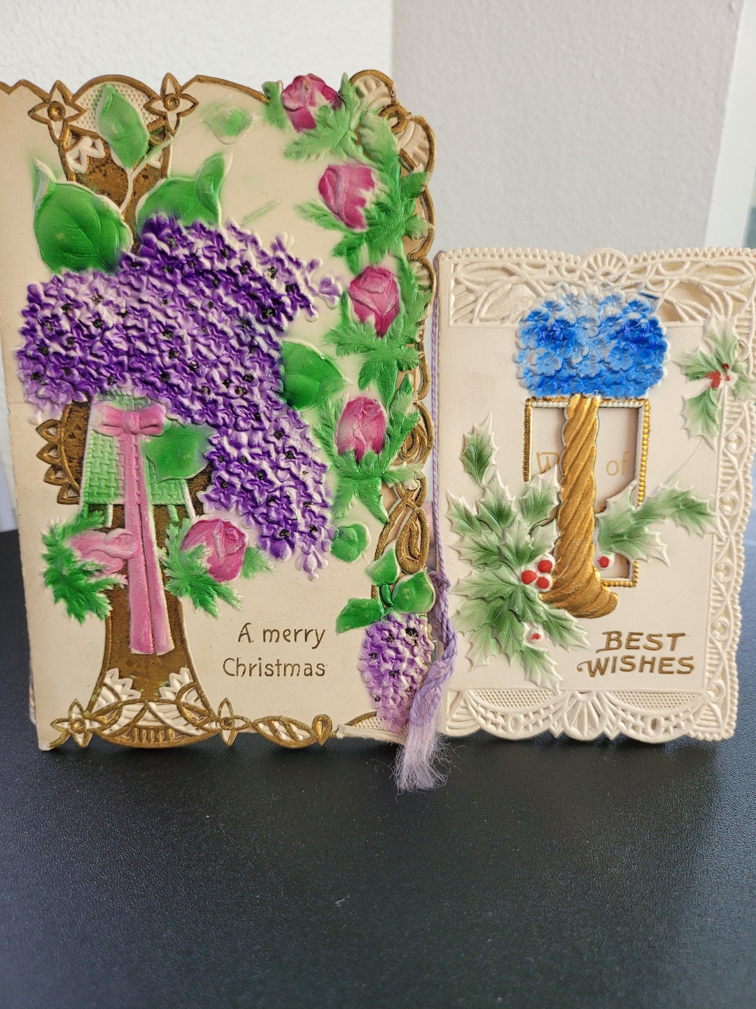 Early 1900's Textured Christmas Cards - Etsy