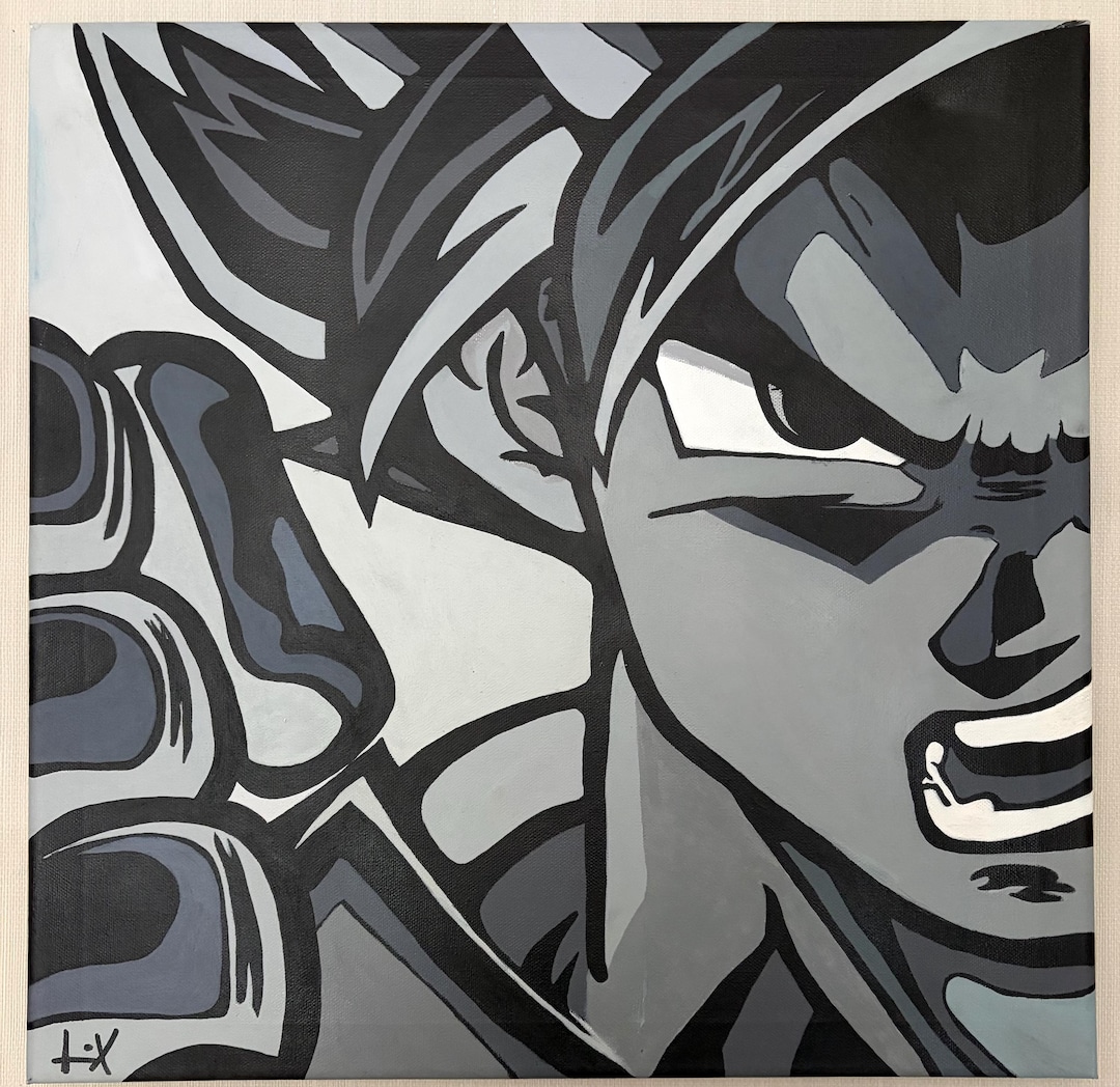 DBZ Acrylic Painting: Goku Black & Grey - Etsy
