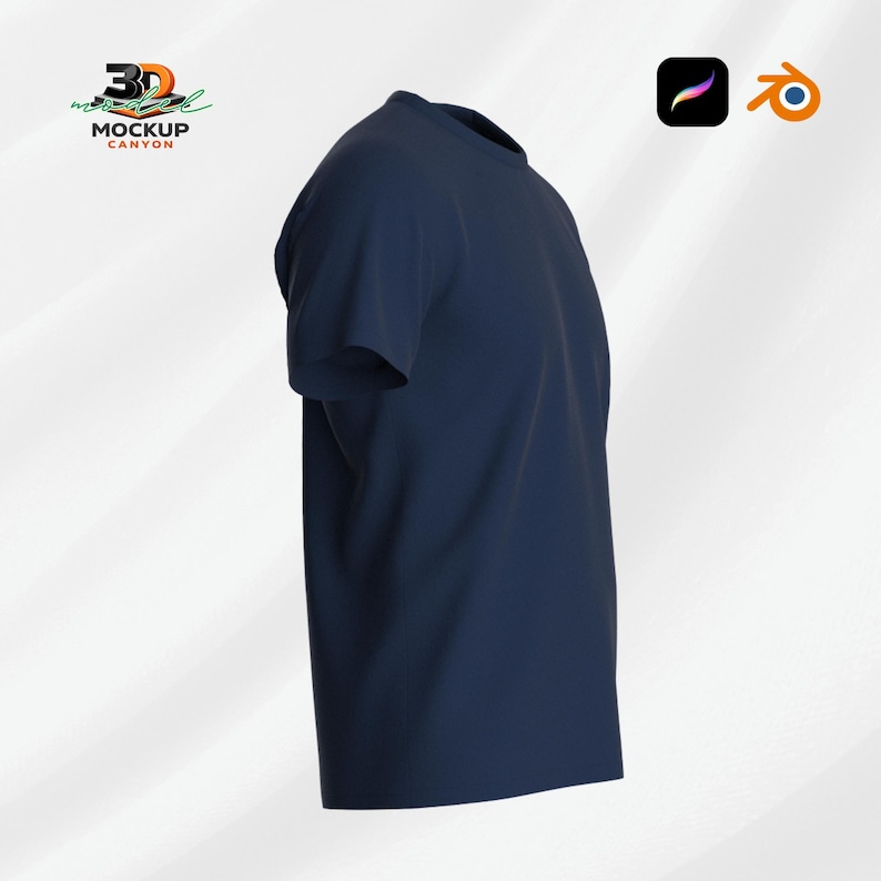 3D Tshirt Mockup for Procreate | Clo3d Blender Garment Model - Etsy